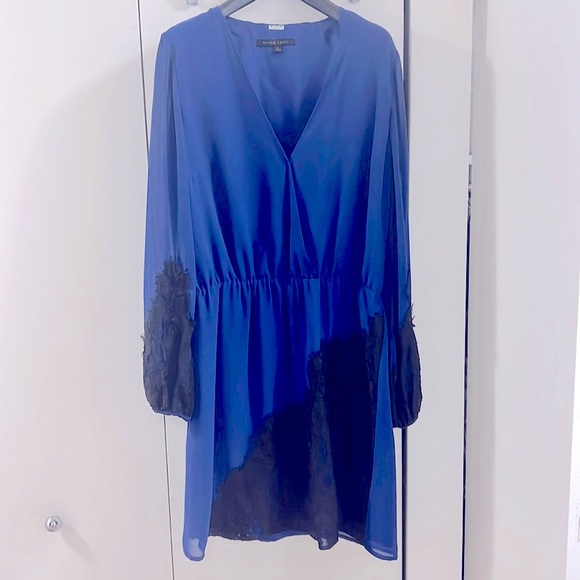 Blaque Label | Dresses | Blaque Label Blue Dress With Black Lace ...